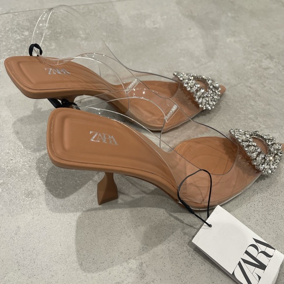 Zara | Shoes | Zara Embellished Vinyl High Heels | Poshmark